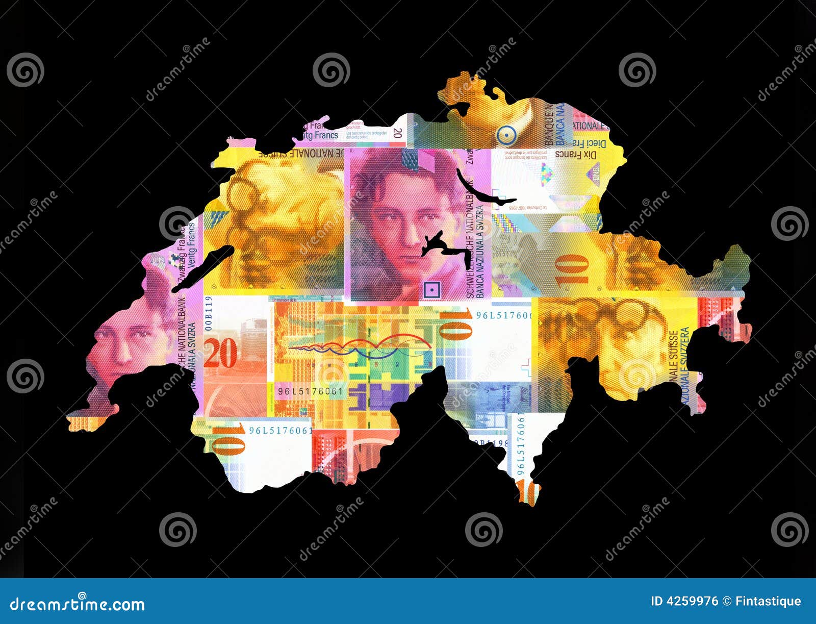 Switzerland with Swiss Francs Stock Illustration - Illustration of ...