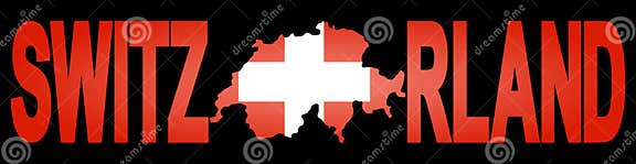 Switzerland text with map stock vector. Illustration of swiss - 5565504