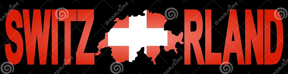 Switzerland text with map stock vector. Illustration of swiss - 5565504