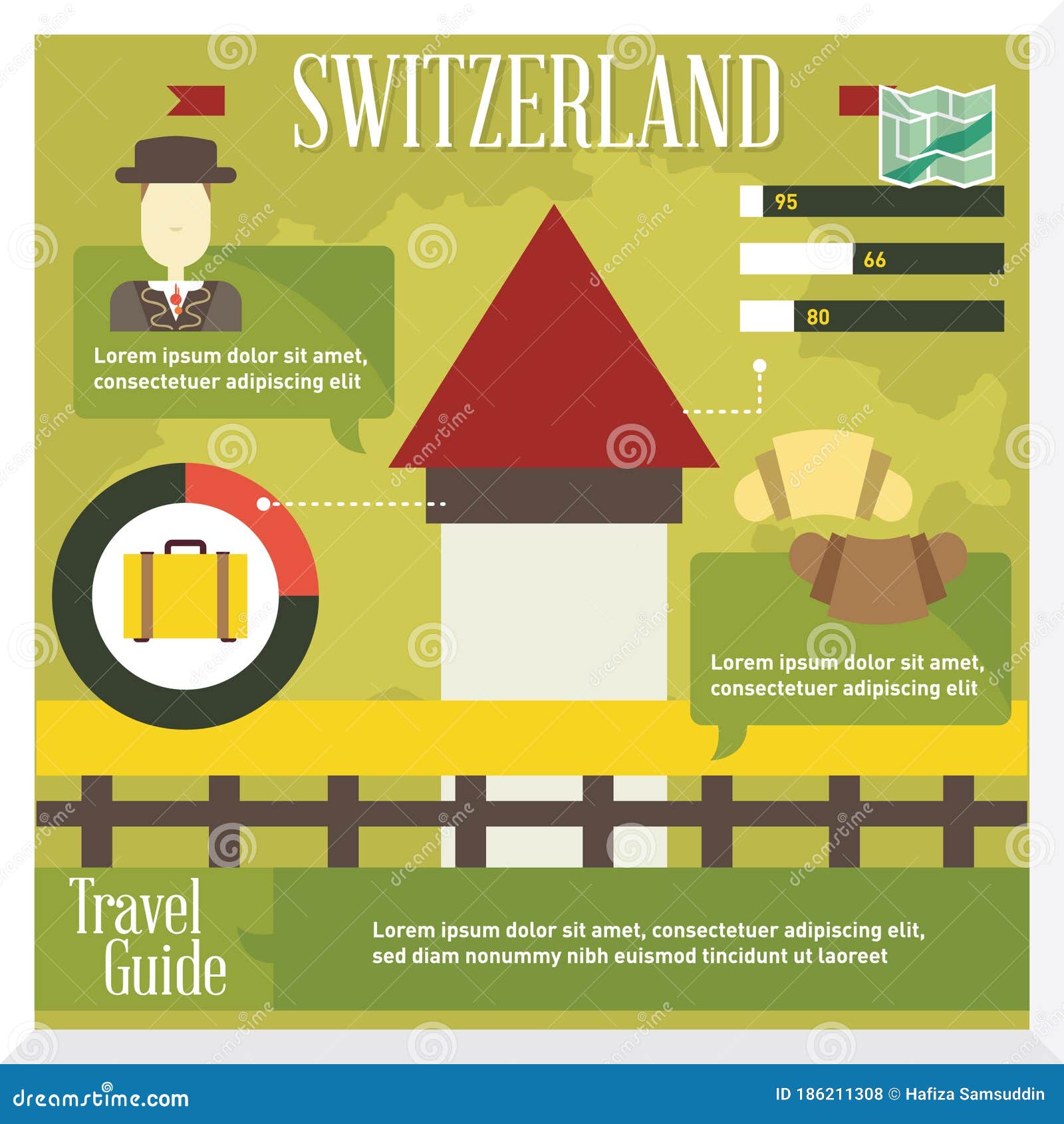 Switzerland Travel Infographic. Vector Illustration Decorative Design ...