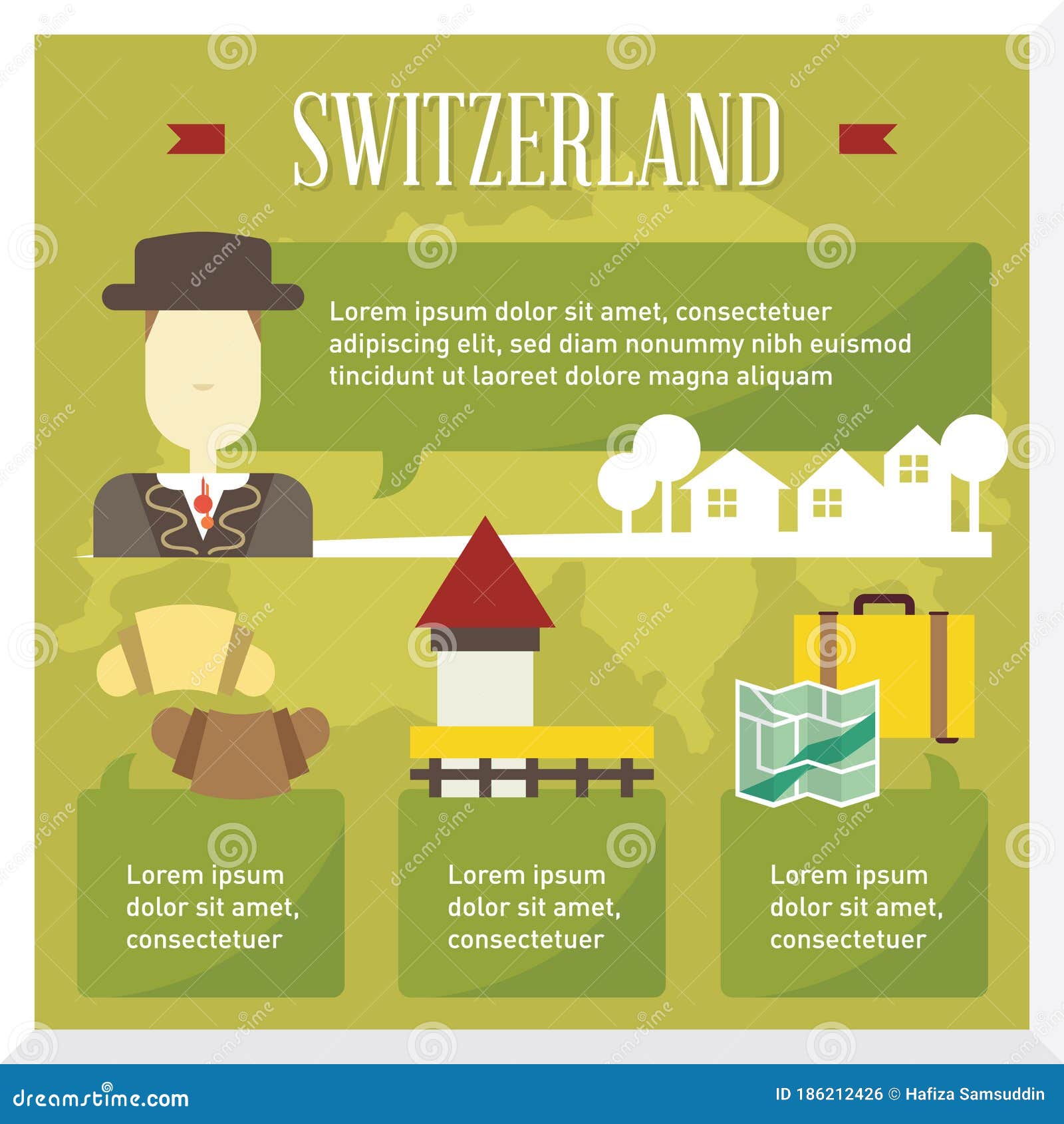 Switzerland Travel Infographic. Vector Illustration Decorative Design ...