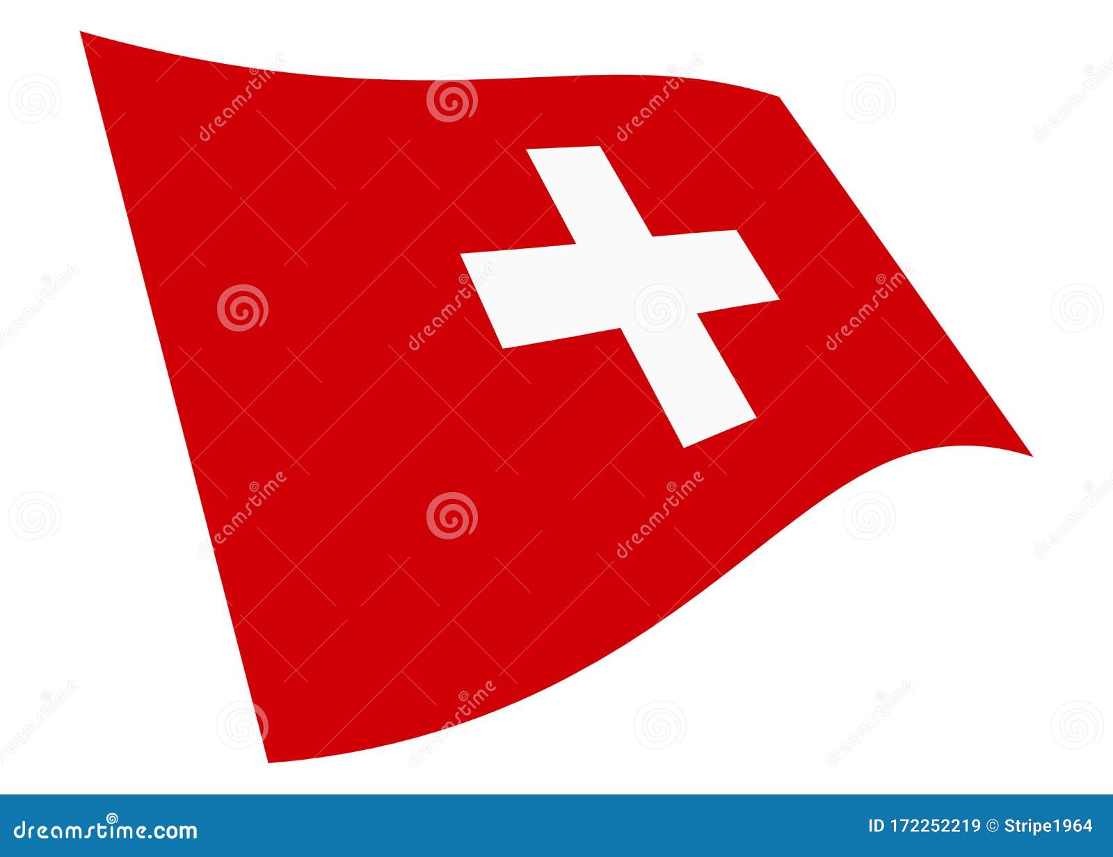 Switzerland Waving Flag Graphic Isolated on White with Clipping Path ...