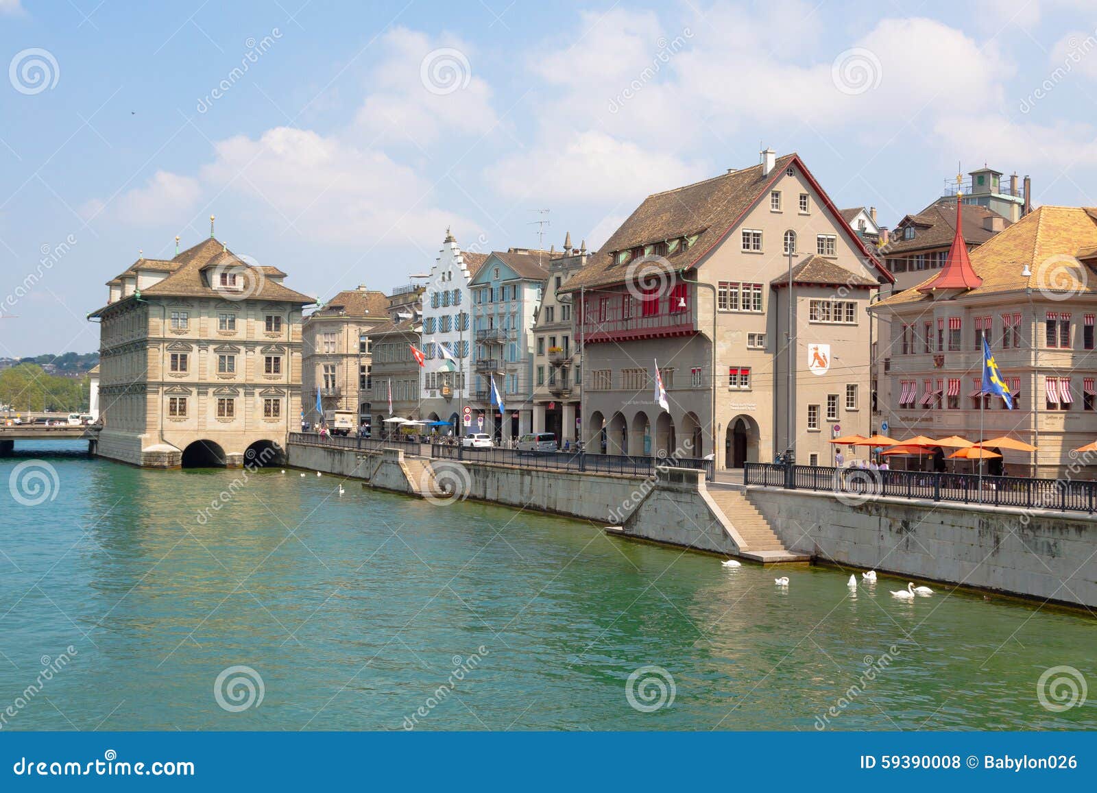 Switzerland. Zurich. the Limmat River Editorial Stock Photo - Image of ...
