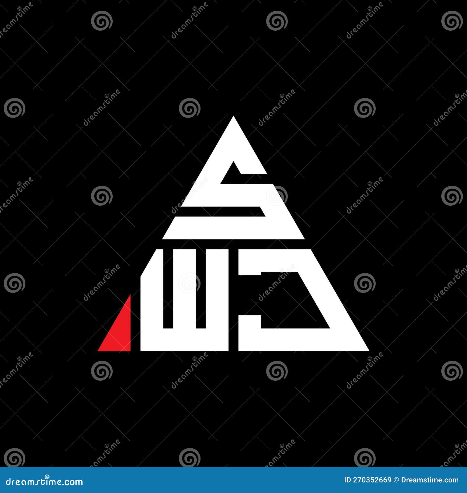 SWJ Triangle Letter Logo Design with Triangle Shape. SWJ Triangle Logo ...