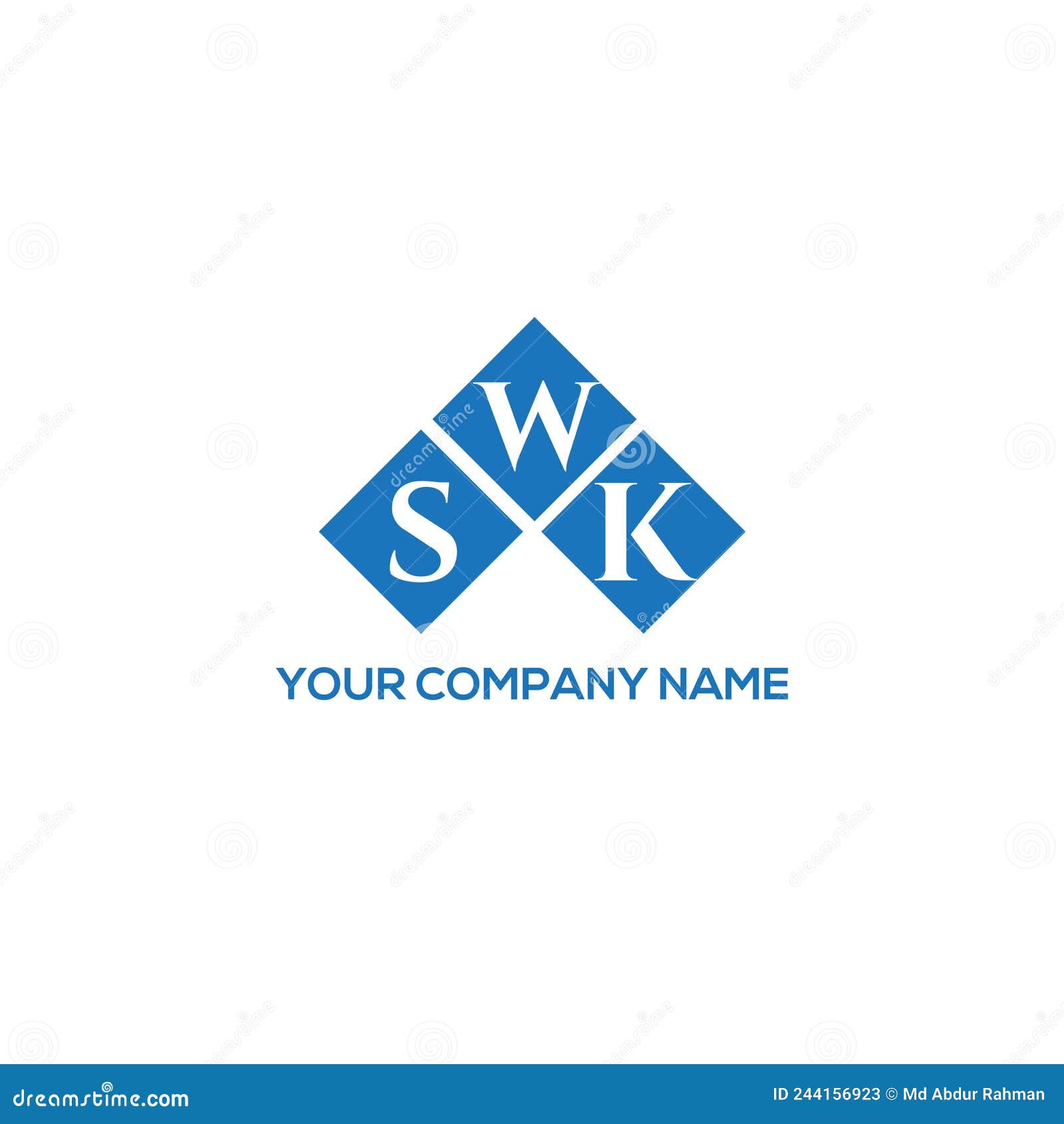 SWK Letter Logo Design on White Background. SWK Creative Initials ...