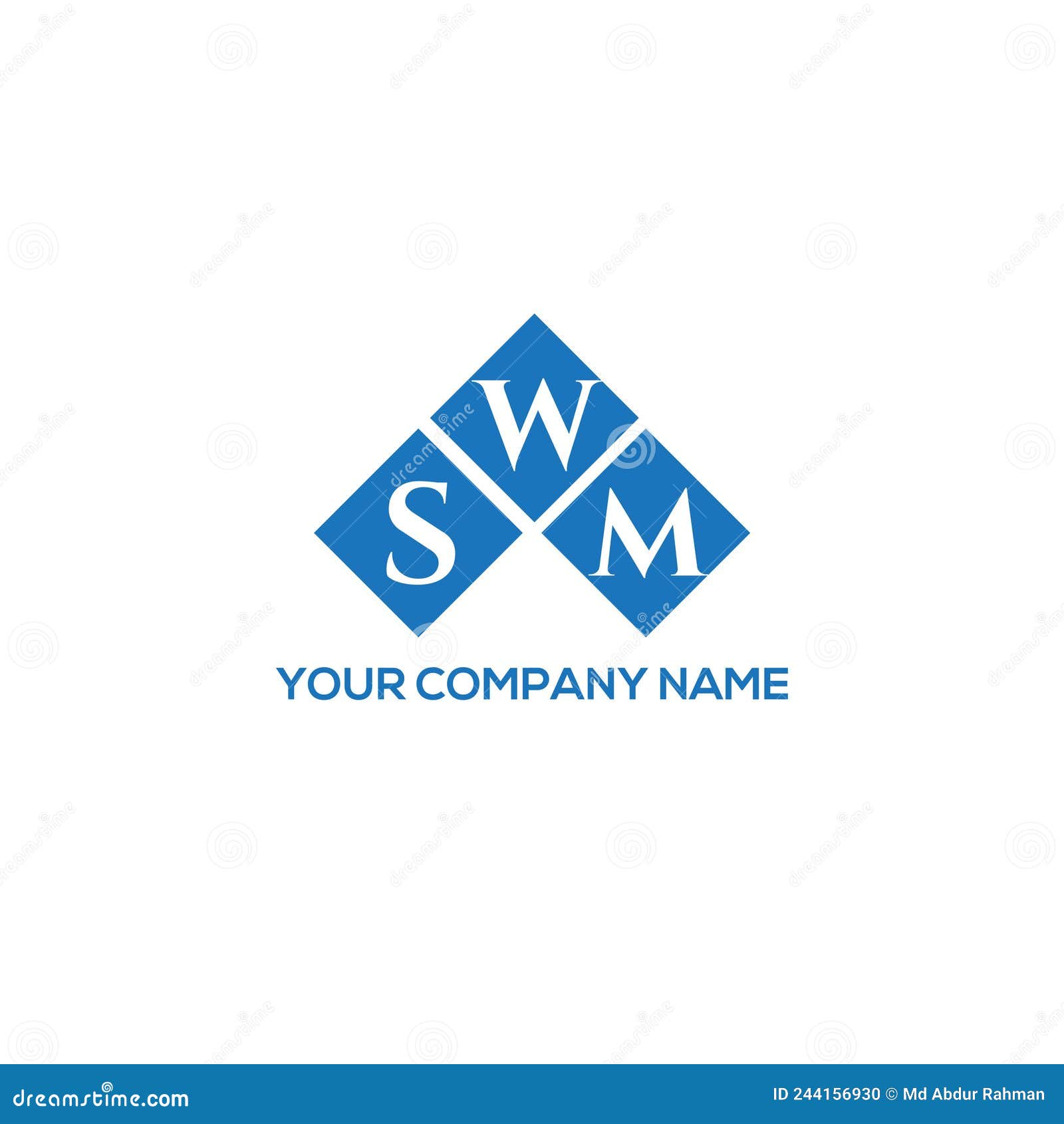 SWM Letter Logo Design on White Background. SWM Creative Initials ...