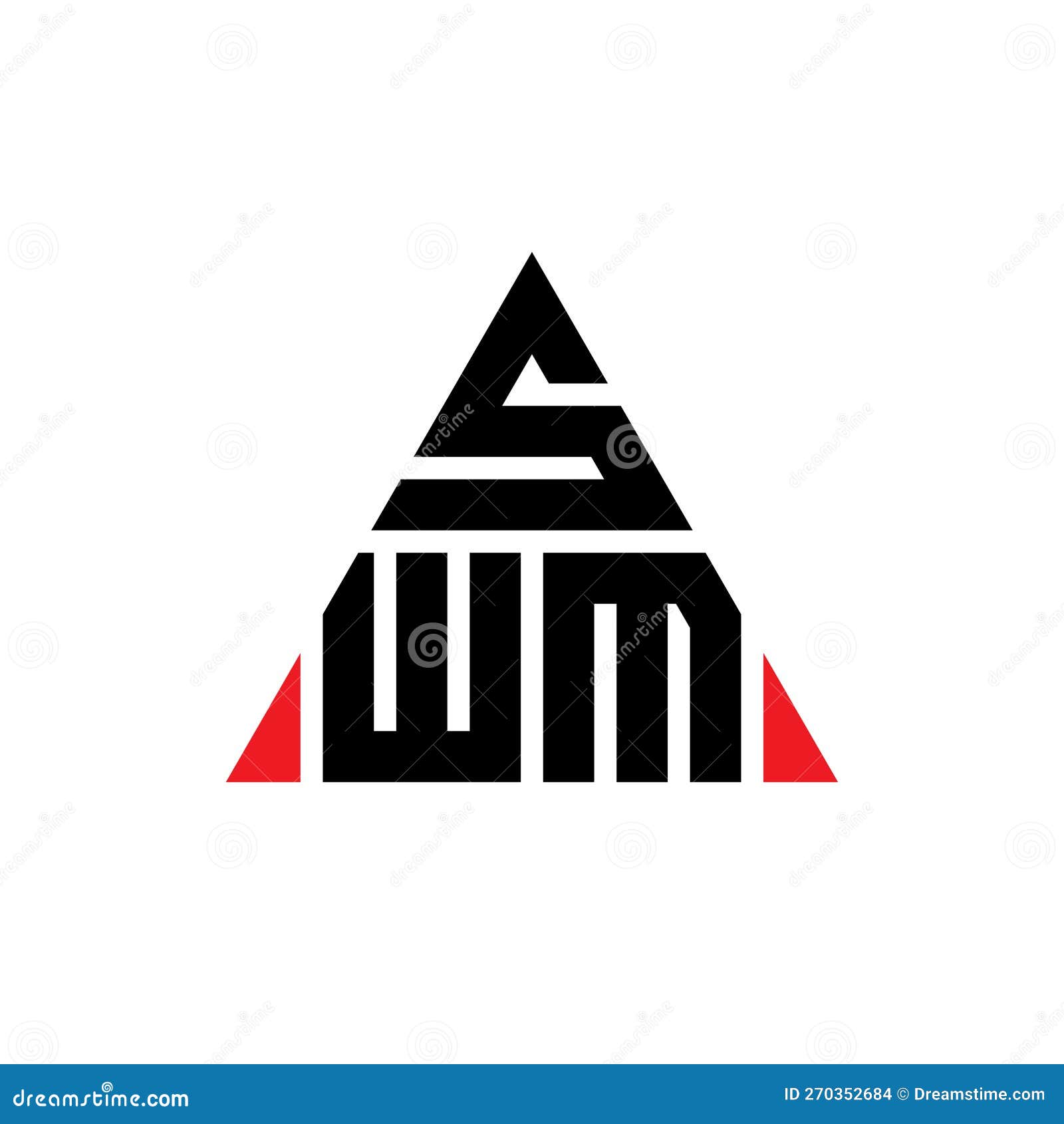 SWM Triangle Letter Logo Design with Triangle Shape. SWM Triangle Logo ...
