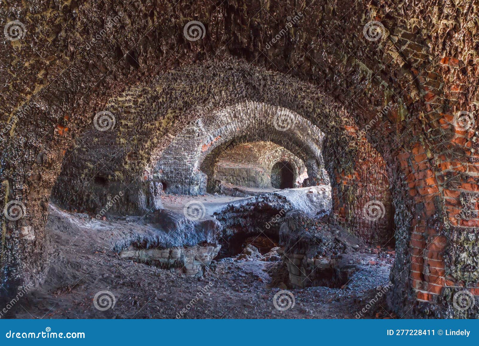 Swollen Arches Inside Fort Zverev Stock Image - Image of cloudy, frost ...