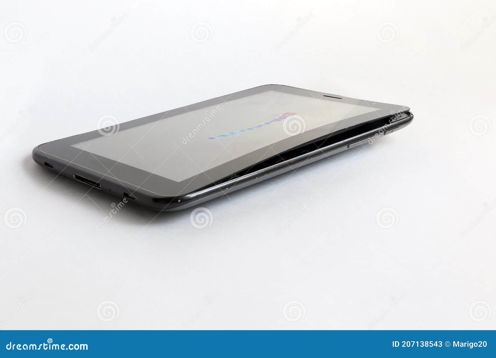 A Bloated Tablet on a Light Background. Stock Image - Image of business ...