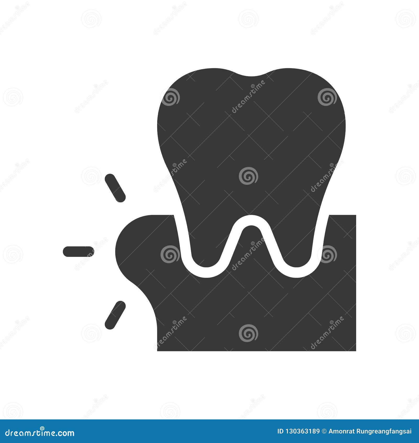 Swollen Gums Or Gingivitis, Dental Related Icon, Filled Outline Vector ...