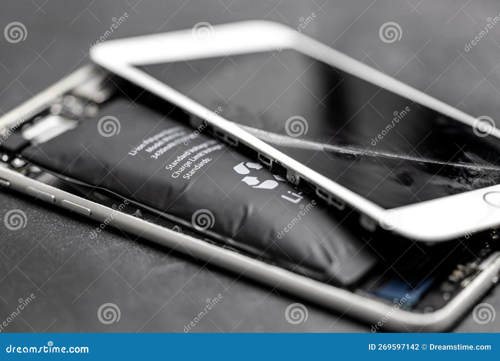 Swollen Lithium-ion Battery, Modern Smartphone, Broken Smartphone ...