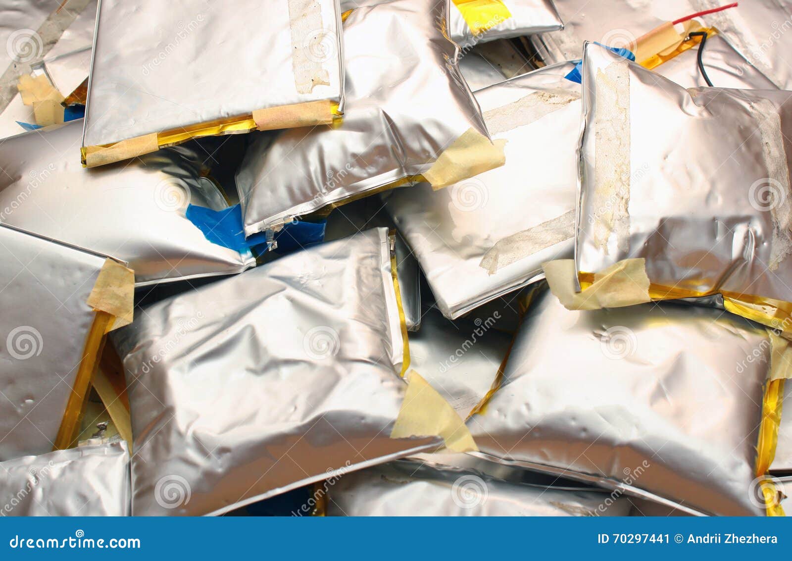 Swollen Lithium Ion Polymer Batteries - Toxic Dangerous Waste Stock ... Swollen Lithium Ion Polymer Batteries - Toxic Dangerous Waste Stock ...