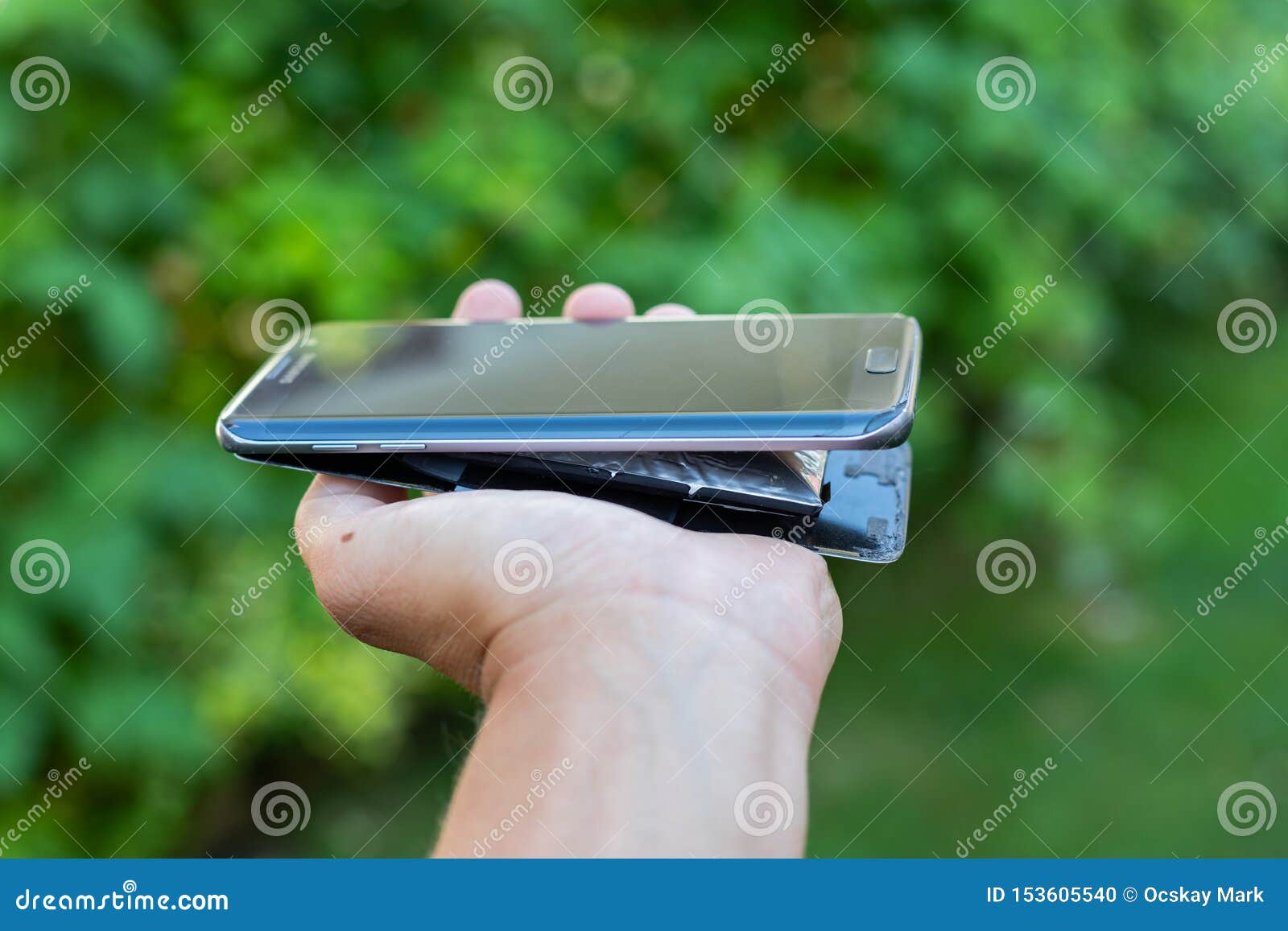 Swollen Lithium Smartphone Battery Stock Photo - Image of expanded ...