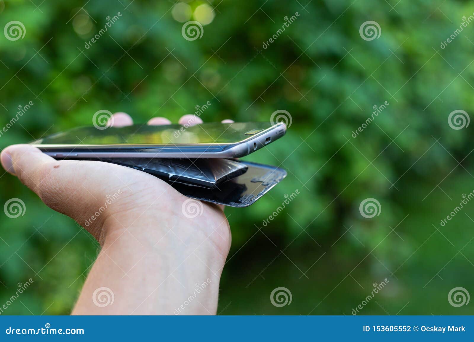 Swollen Lithium Smartphone Battery Stock Photo - Image of camera ...