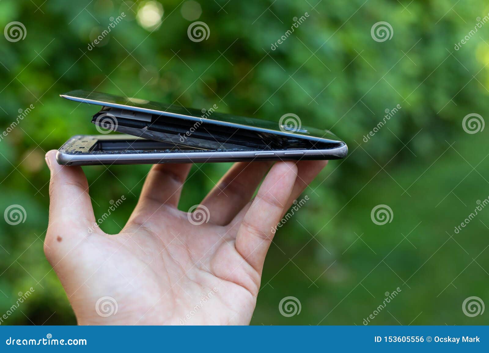 Swollen Lithium Smartphone Battery Stock Photo - Image of circuit ...