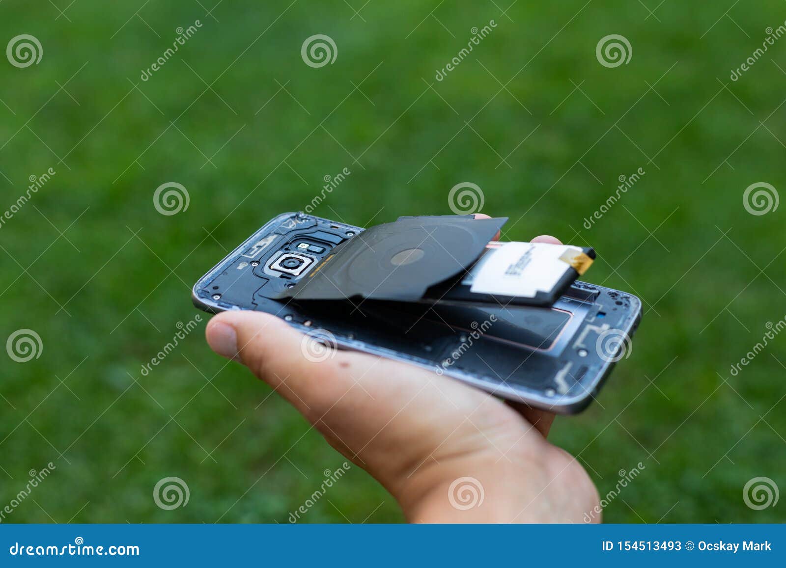 Swollen Lithium Smartphone Battery Stock Image - Image of closeup ...