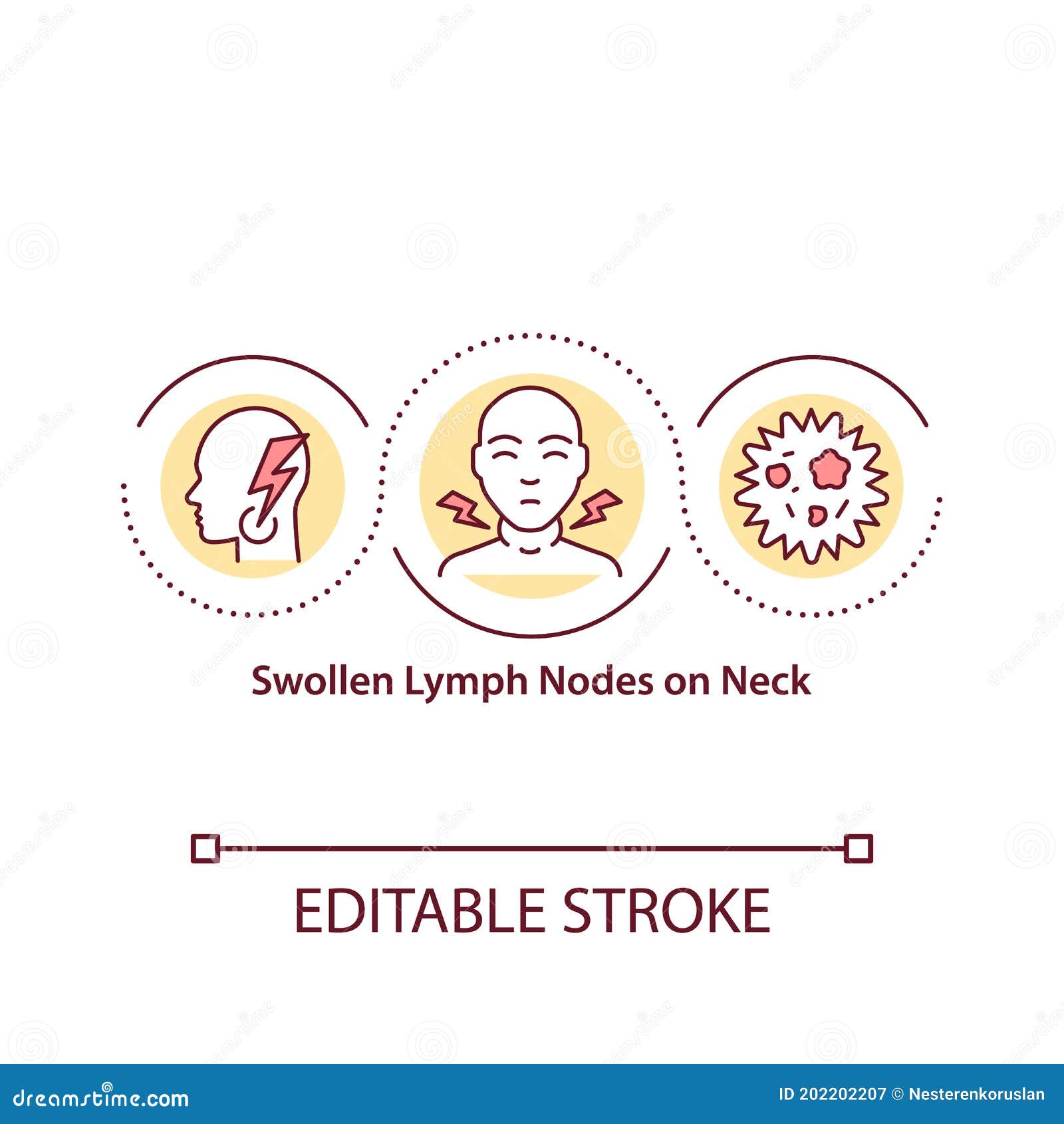 Swollen Lymph Nodes on Neck Concept Icon Stock Vector - Illustration of ... Swollen Lymph Nodes on Neck Concept Icon Stock Vector - Illustration of ...
