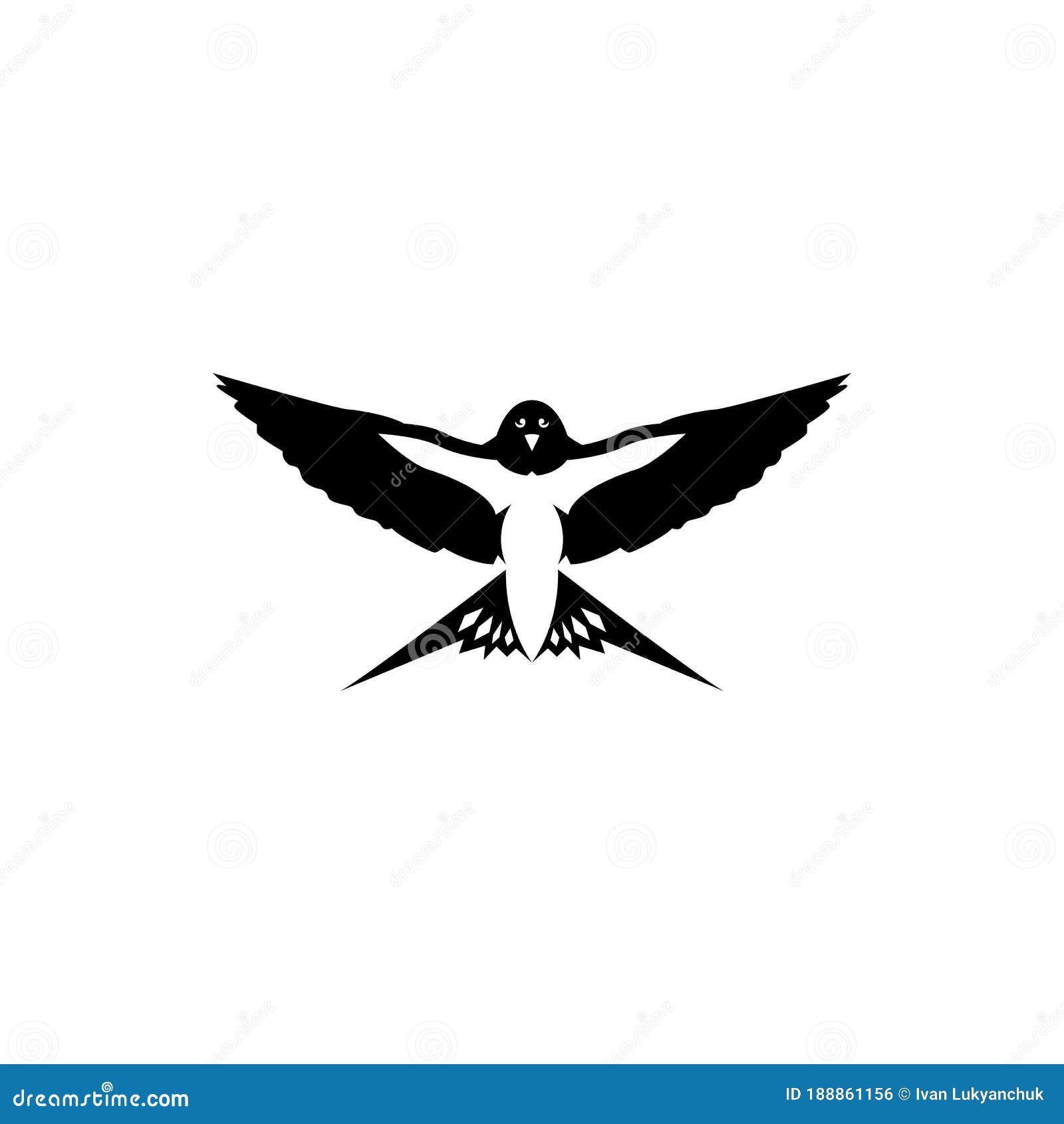 Swallow Bird Logo. Isolated Swallow on White Background Stock Vector ...