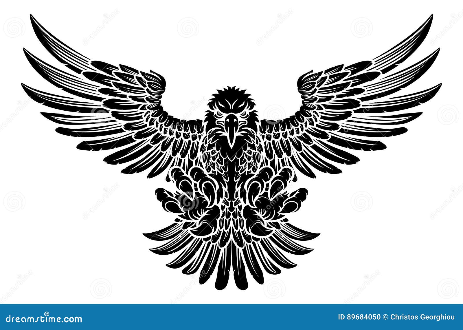 Swooping Eagle stock vector. Illustration of flight, feathers - 89684050