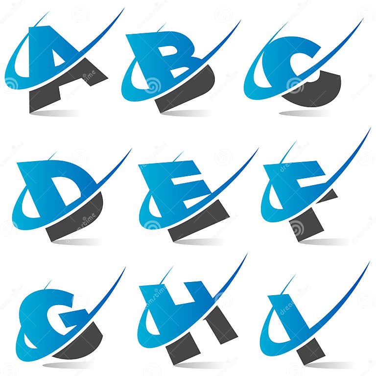Swoosh Alphabet Set1 stock vector. Illustration of letters - 21716695