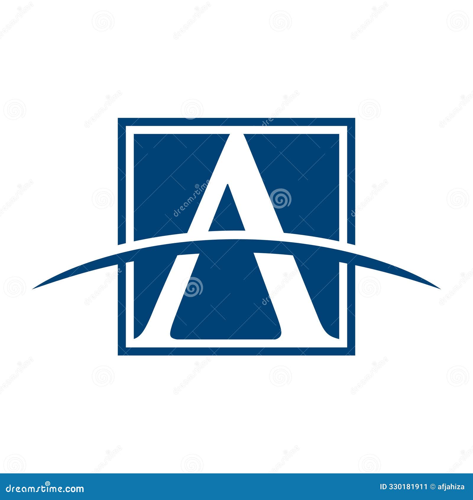 A Swoosh Logo Initial Template Cartoon Vector | CartoonDealer.com ...