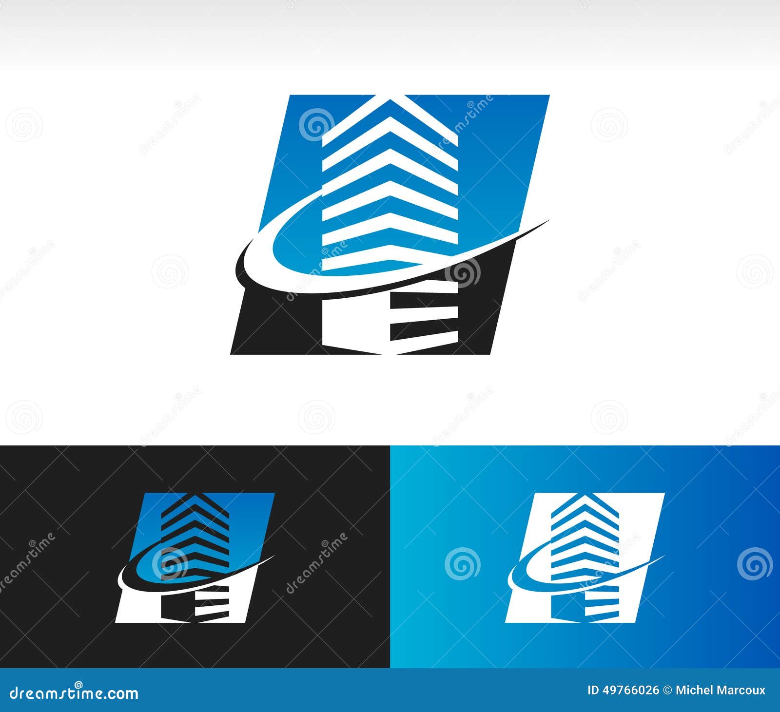 Swoosh Modern Building Logo Icon Stock Vector - Illustration of wave ...