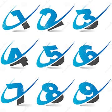 Swoosh Numbers Set4 stock vector. Illustration of isolated - 21716716