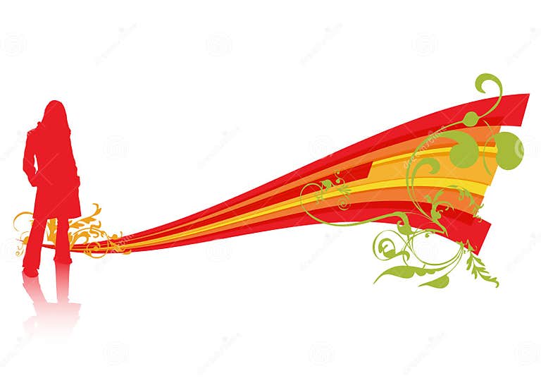 Swoosh silhouette stock vector. Illustration of female - 4715240