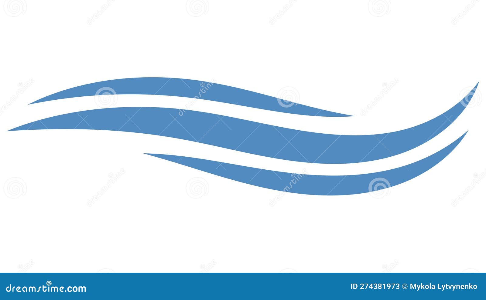 Swoosh Wave Shape Icon, Line Logo Wavy, River Clean Water Stock Vector ...