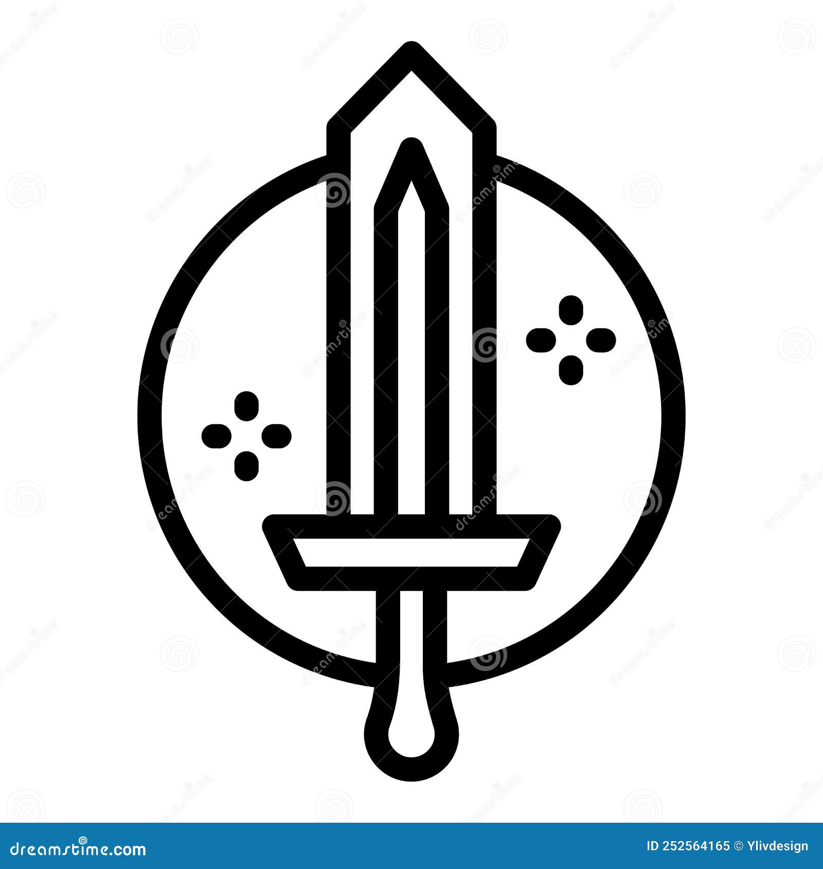 Sword App Icon Outline Vector. Pc Online Stock Vector - Illustration of ...