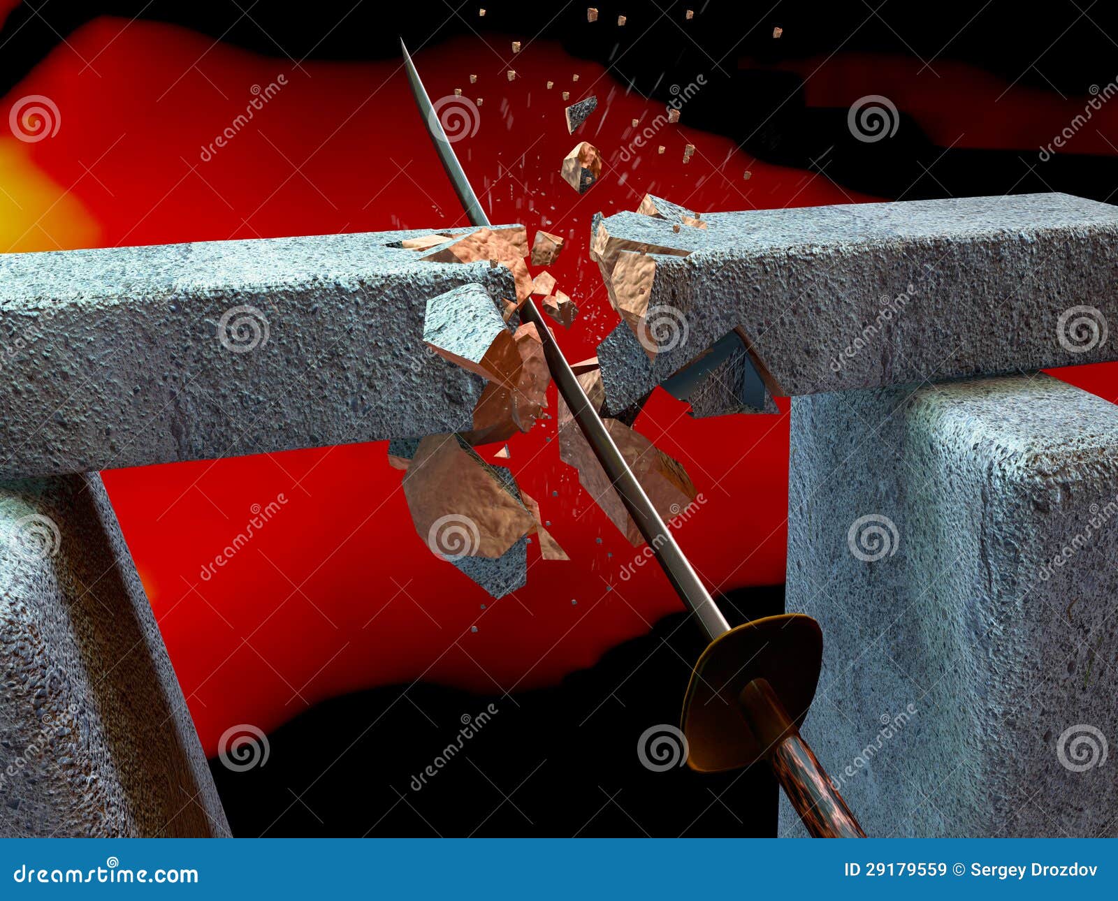 Sword breaks a stone stock image. Image of throw, aggression - 29179559