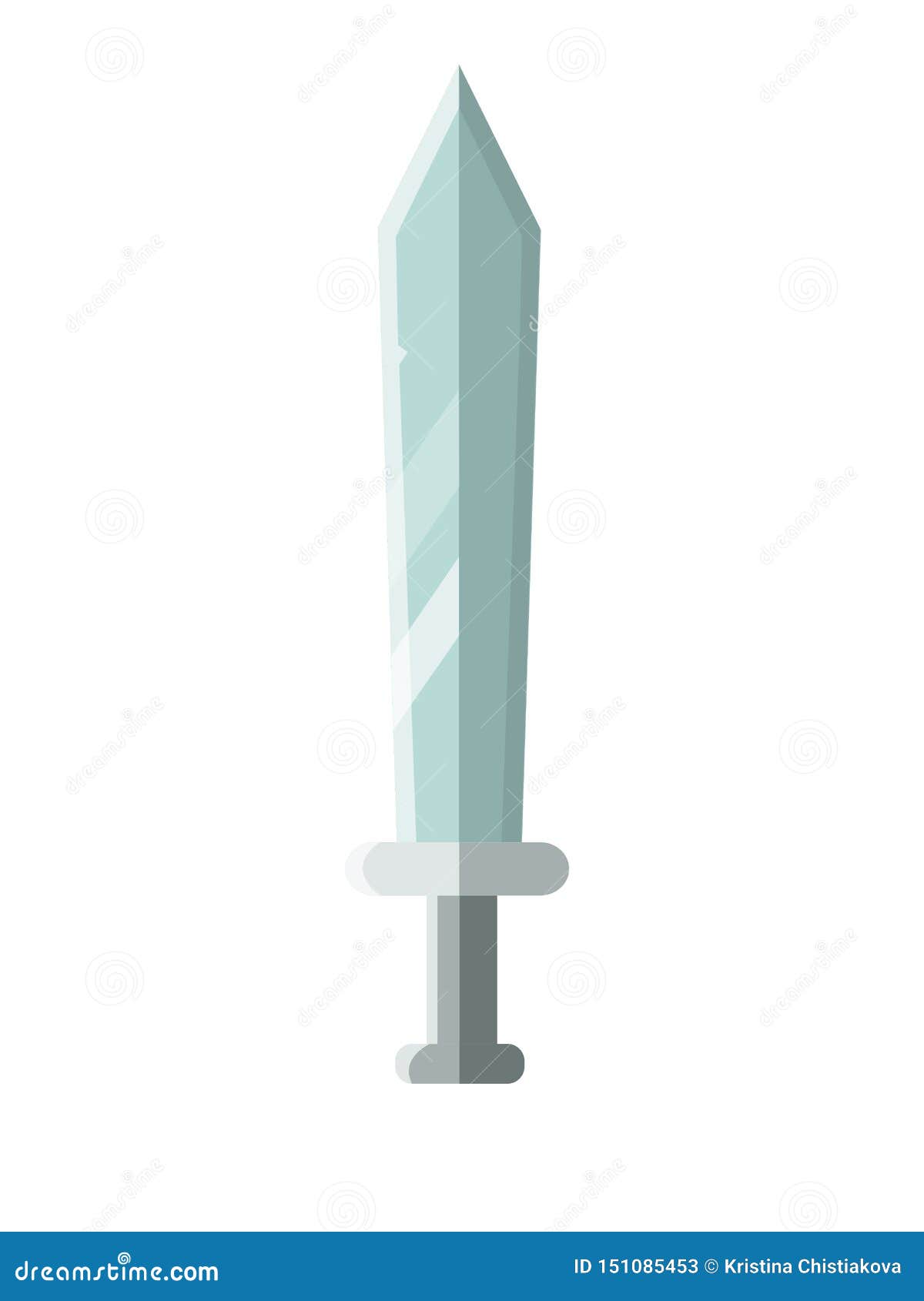 Sword Cartoon Long Silver Knight`s for Game Stock Vector - Illustration ...