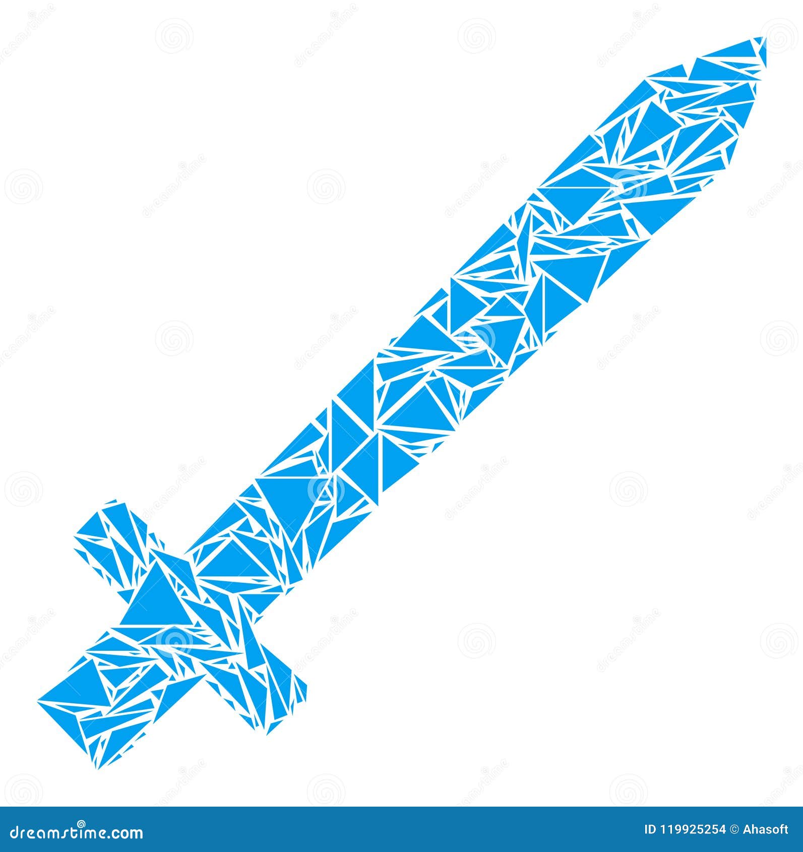 Sword Mosaic of Triangles stock vector. Illustration of creative ...
