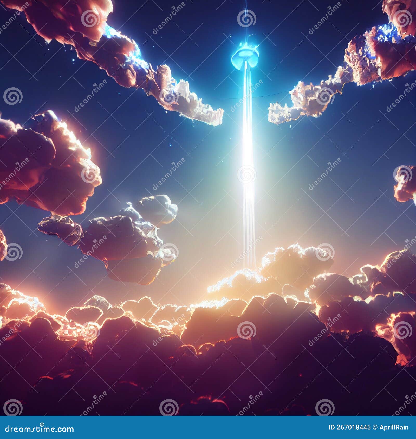 A Sword Consisting of Rays of Light Cuts through the Sky Stock ...