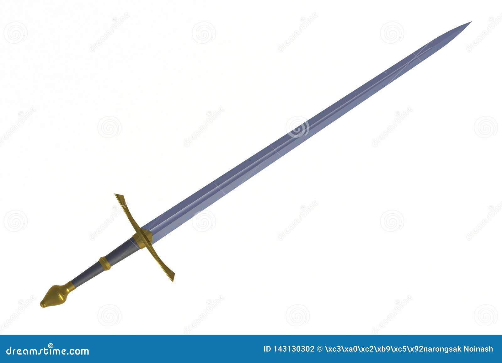 Sword Displayed By Vertical, Isolated On White Background Stock Image ...