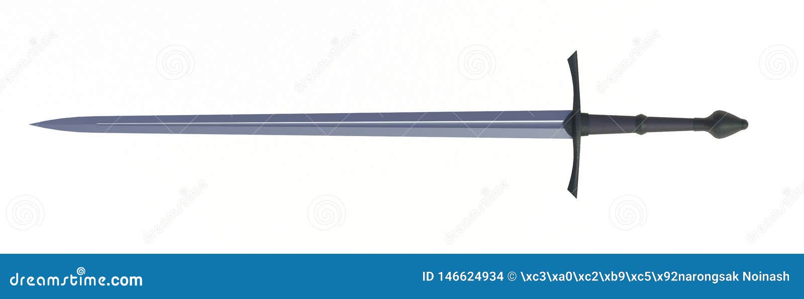 Sword Displayed By Vertical, Isolated On White Background Stock Image ...