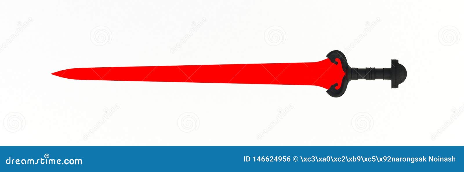 Sword Displayed By Vertical, Isolated On White Background Stock Image ...