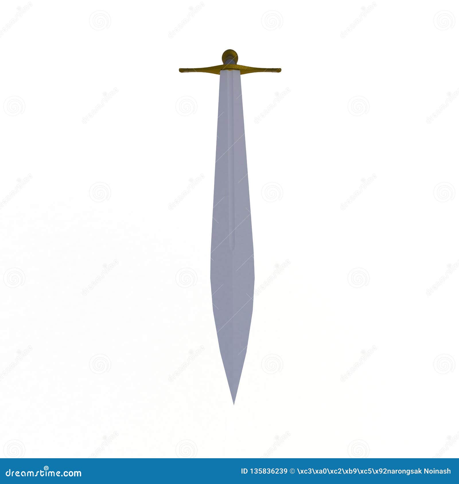 Sword Displayed By Vertical, Isolated On White Background Stock Image ...
