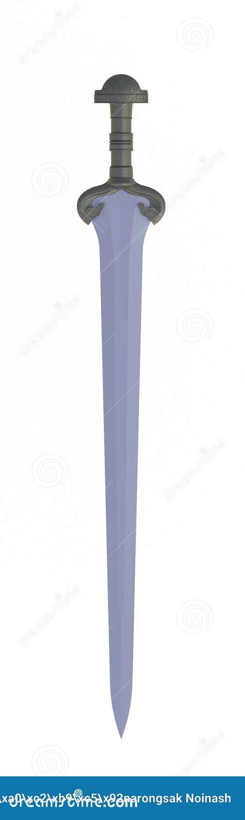 Sword Displayed By Vertical, Isolated On White Background Stock Image ...
