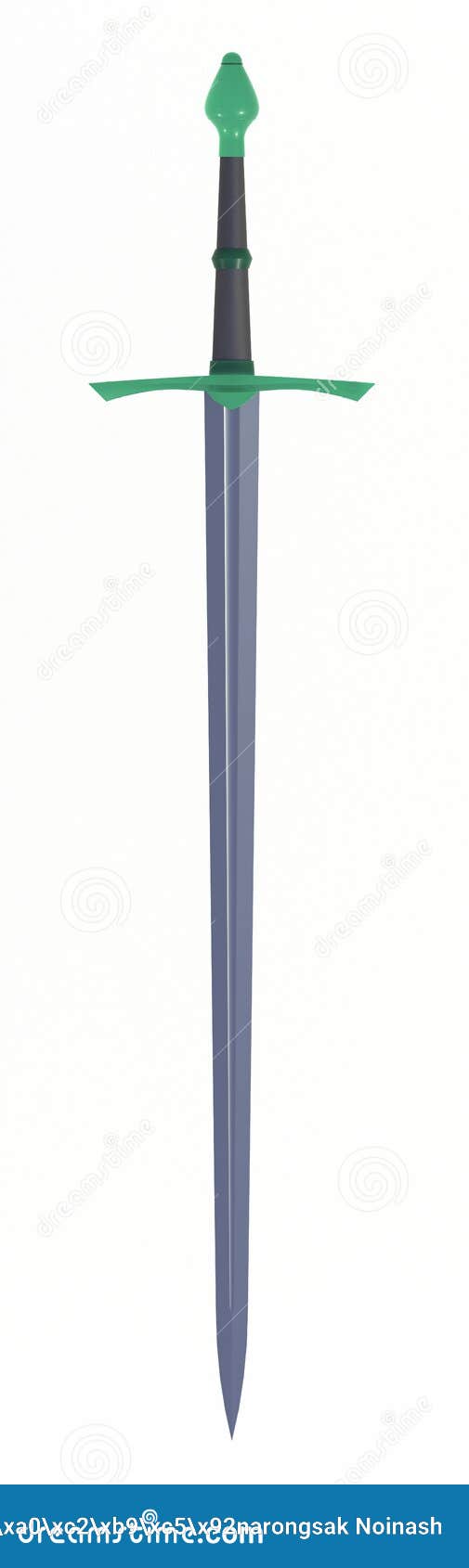 Sword Displayed By Vertical, Isolated On White Background Stock Image ...