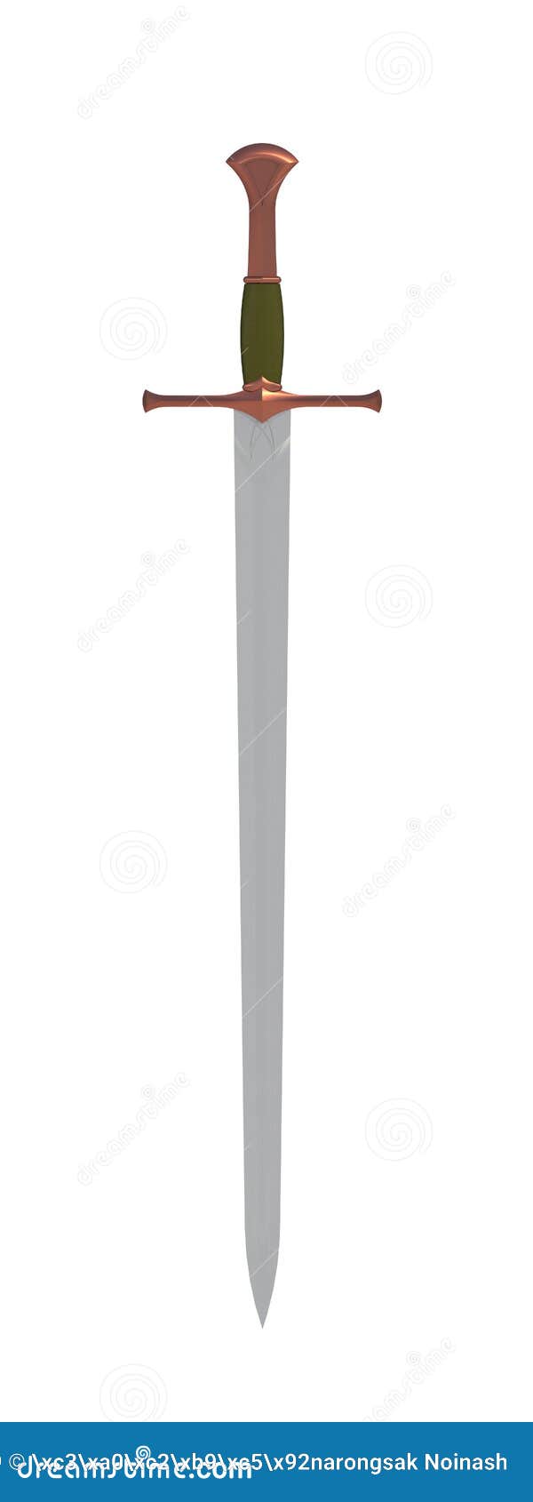 Sword Displayed By Vertical, Isolated On White Background Stock Image ...