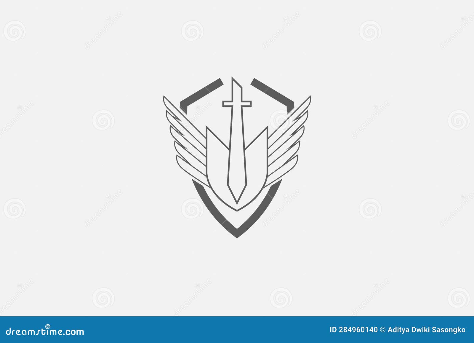 Sword emblem logo stock illustration. Illustration of drawing - 284960140