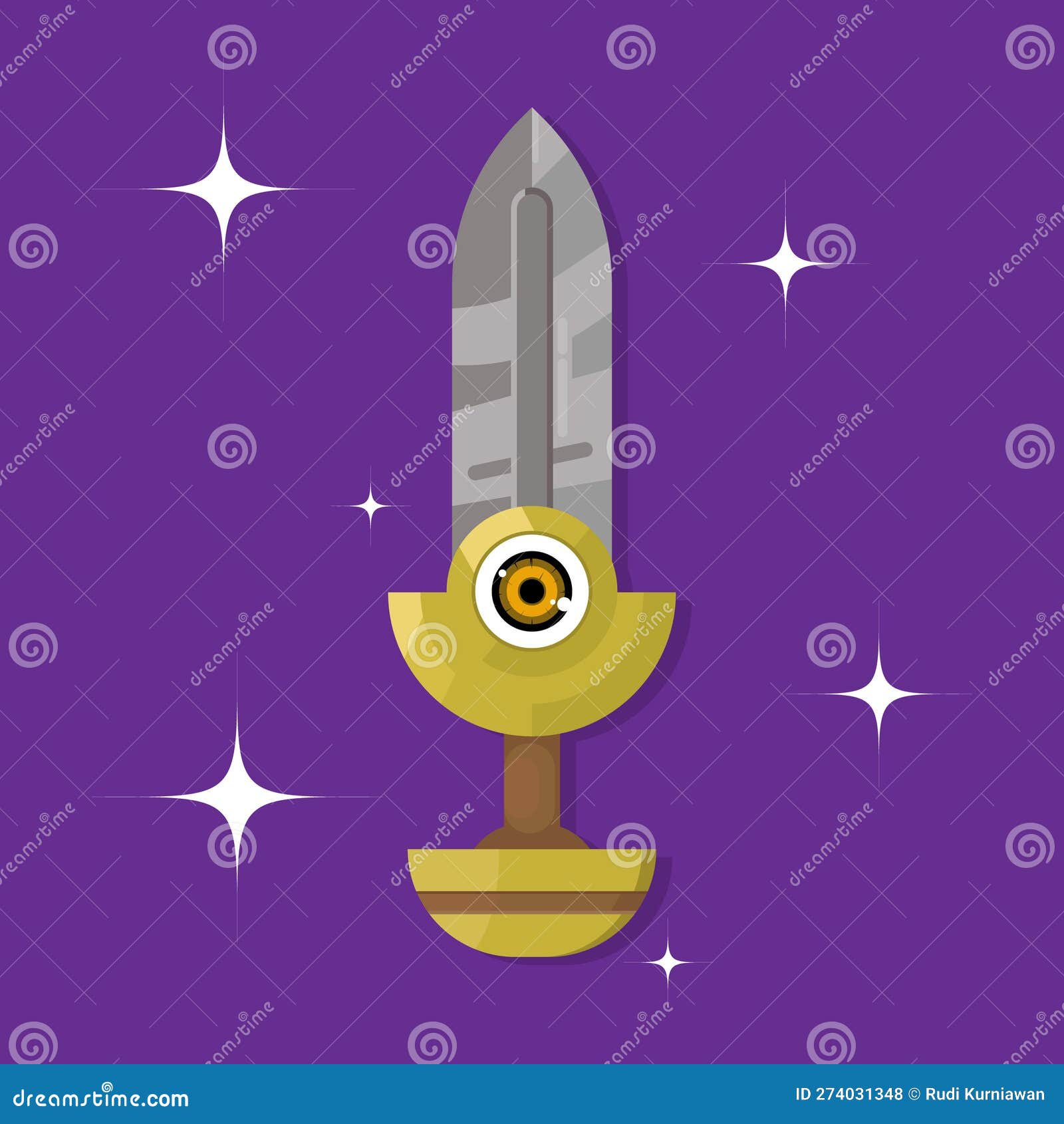 Sword and Eye Vector Illustration Stock Vector - Illustration of vector ...