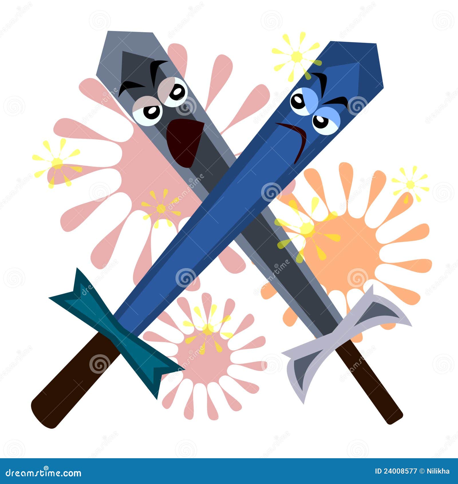 Sword fight stock illustration. Illustration of funny - 24008577
