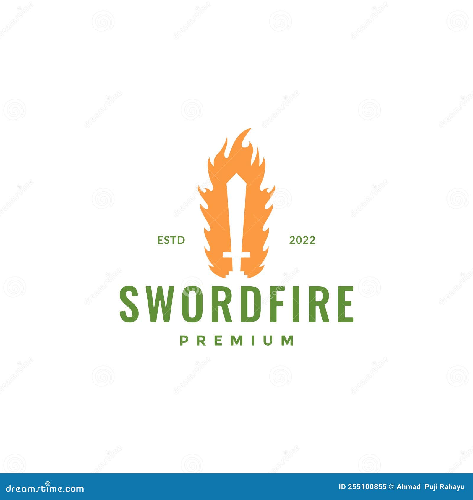 Sword Fire Flame Logo Design Stock Vector - Illustration of concept ...
