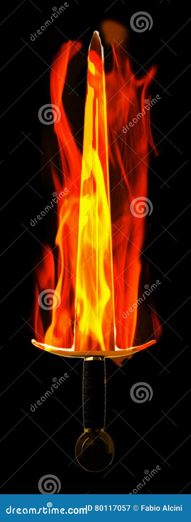 Sword in flames stock image. Image of flame, handle, black - 80117057