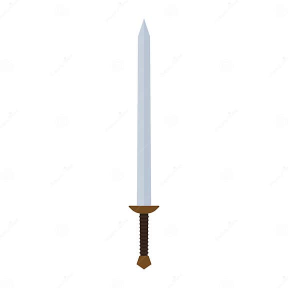 Sword Flat Design Vector Illustration Isolated on White Background ...