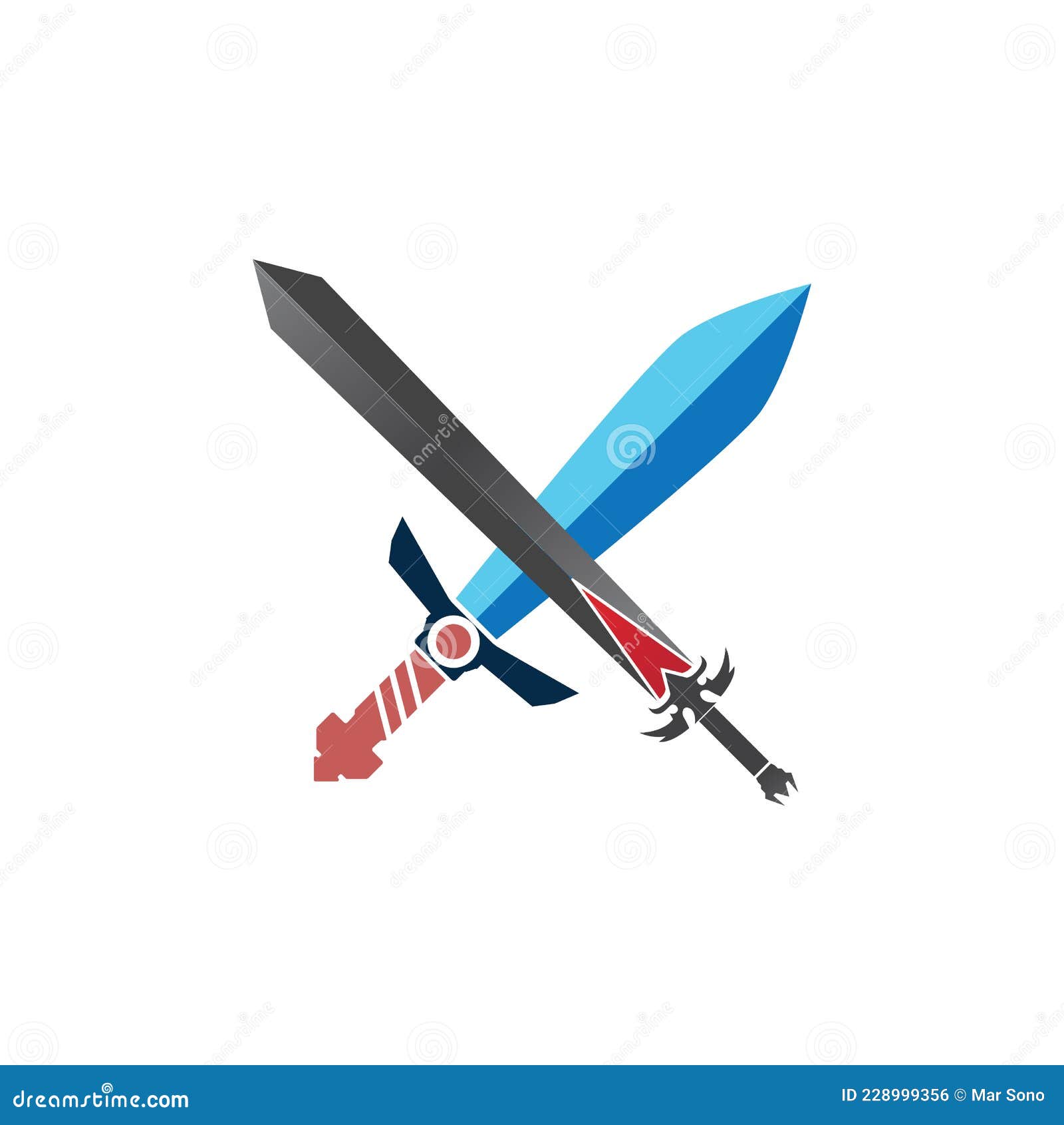 Sword Game Item Vector Symbol Logo Template Stock Vector - Illustration ...