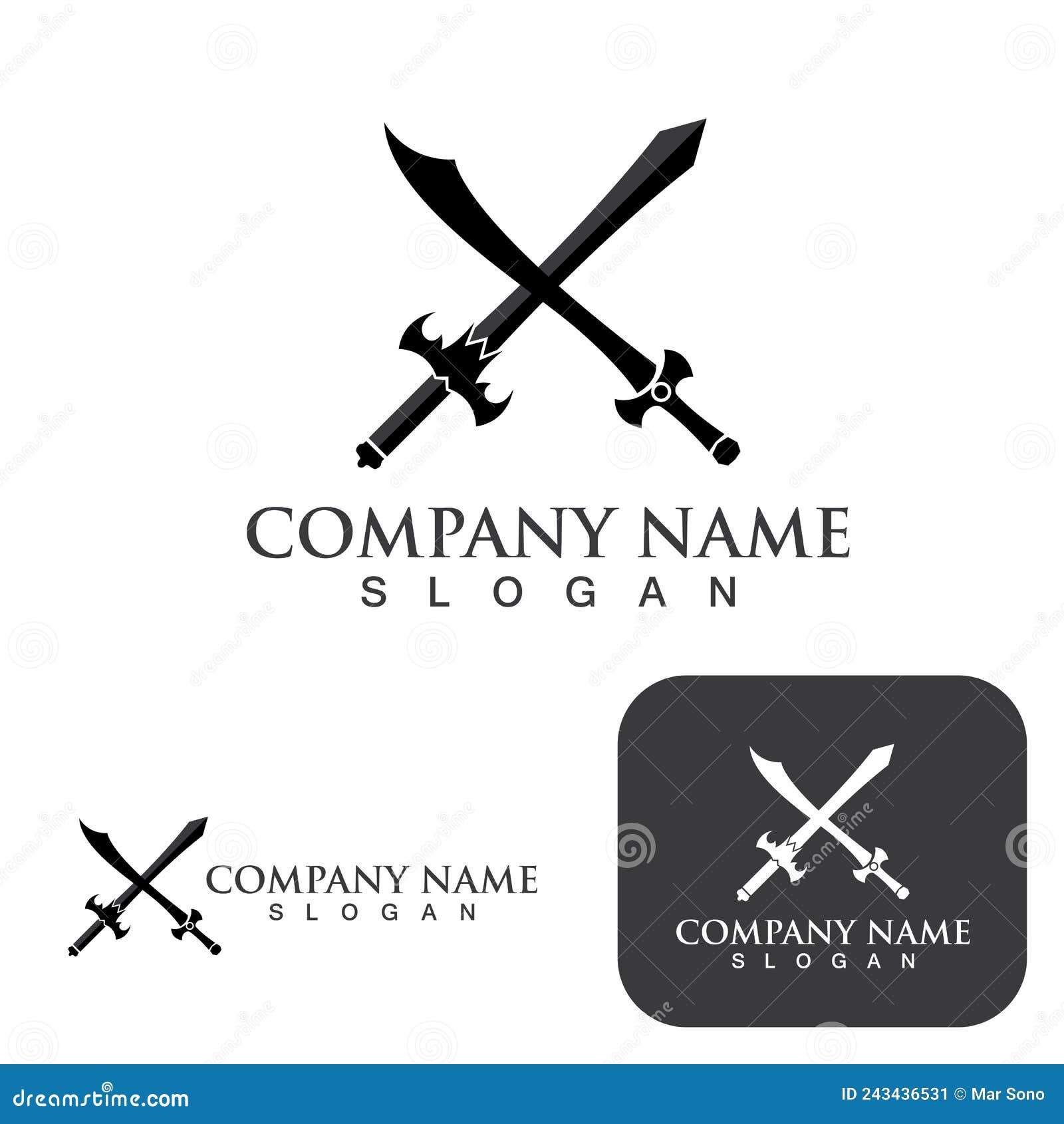 Sword Game Item Vector Symbol Logo Template Stock Vector - Illustration ...