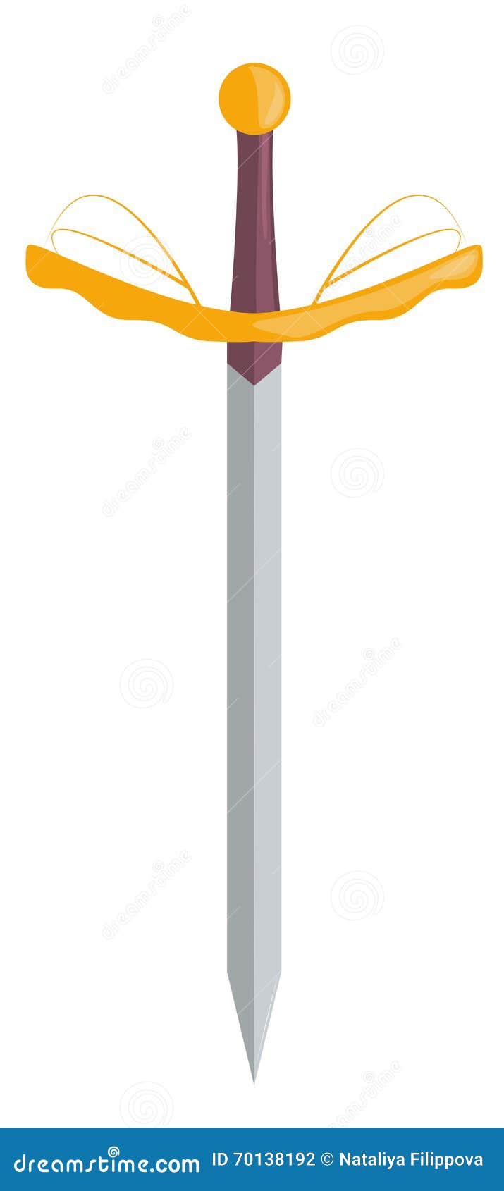 A sword with a gold hilt stock vector. Illustration of power - 70138192